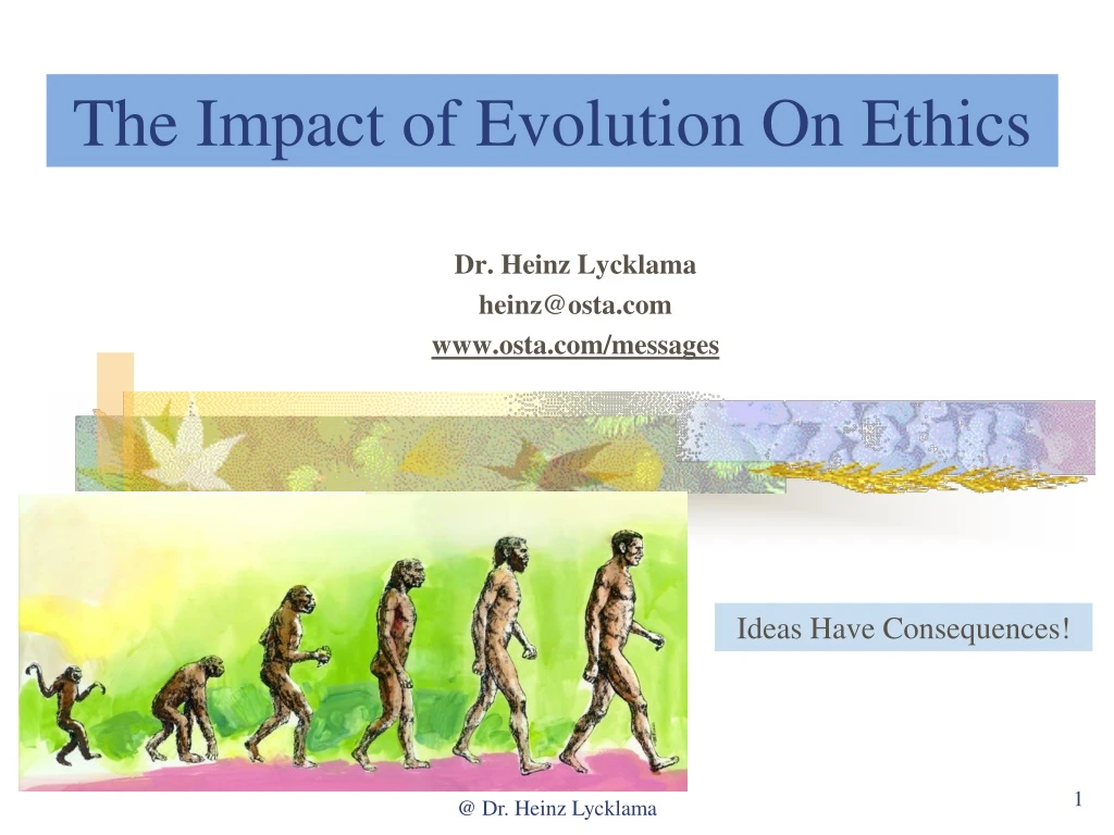PPT - The Impact of Evolution On Ethics PowerPoint Presentation, free ...