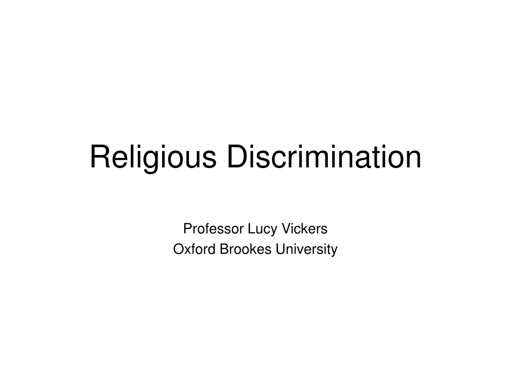 PPT - Religious Discrimination PowerPoint Presentation, free download ...