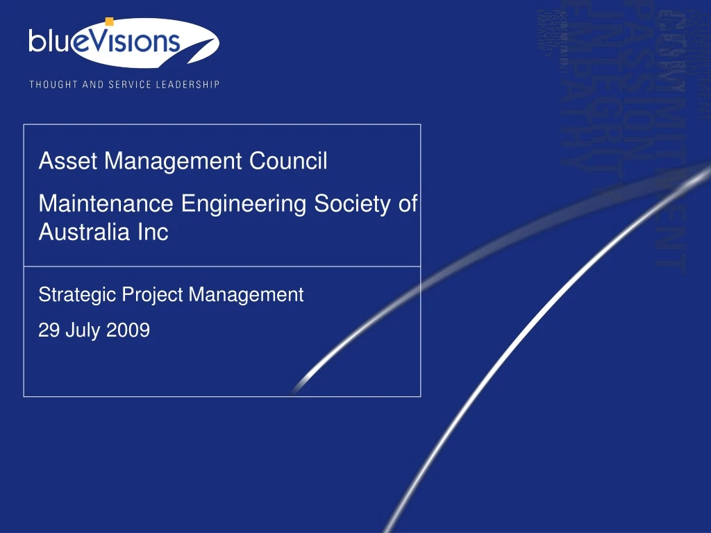 PPT - Asset Management Council Maintenance Engineering Society of ...
