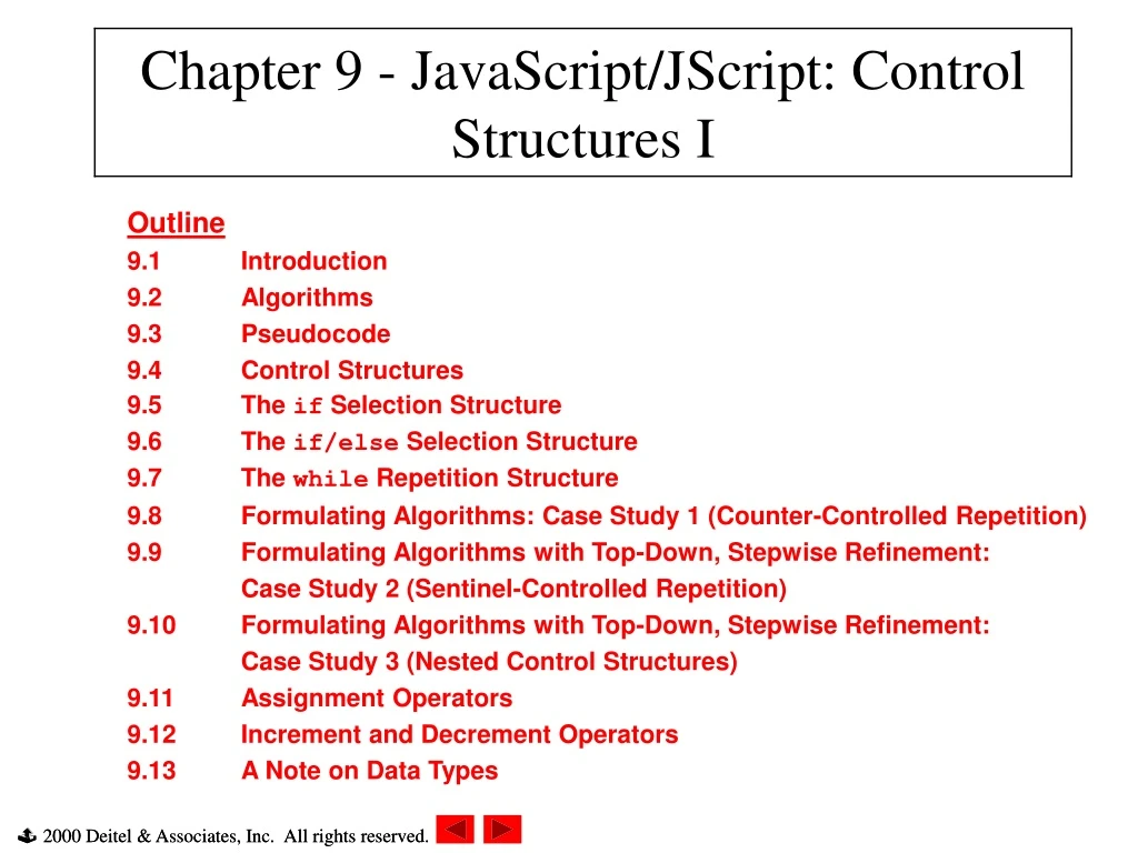 Ppt Outline 91 Introduction 92 Algorithms 93 Pseudocode 94 Control Structures Powerpoint