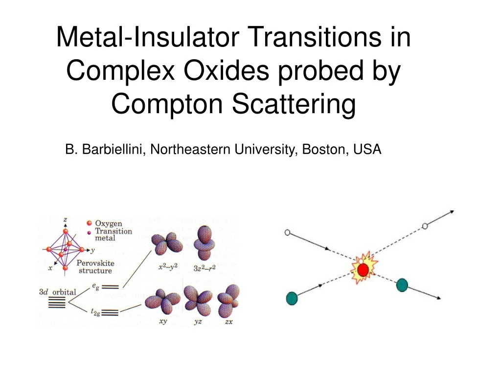 PPT - Metal-Insulator Transitions in Complex Oxides probed by Compton ...