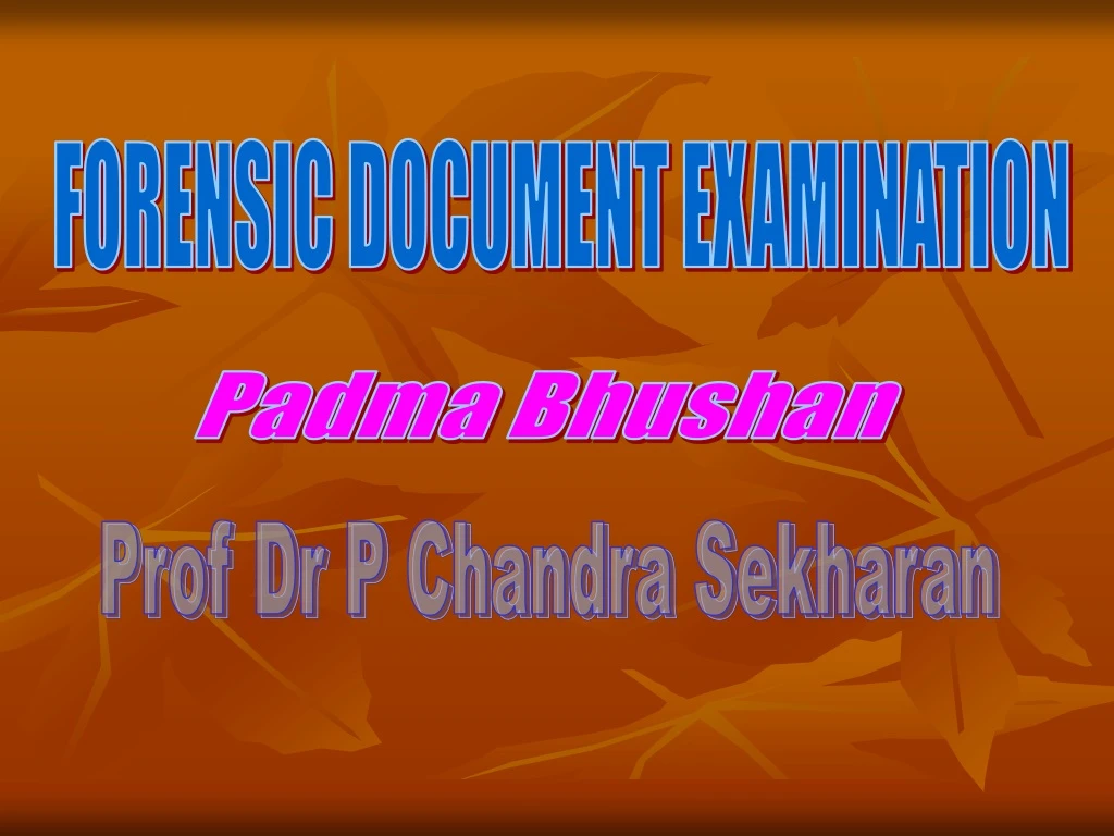 PPT - FORENSIC DOCUMENT EXAMINATION PowerPoint Presentation, free ...