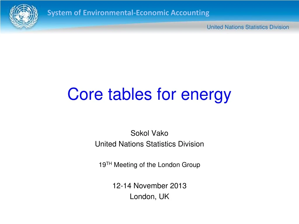 PPT - Core tables for energy PowerPoint Presentation, free download ...