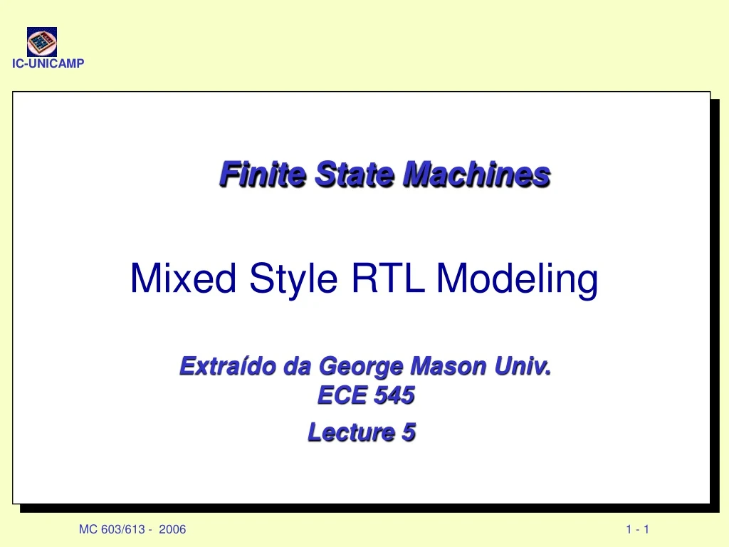 PPT - Finite State Machines PowerPoint Presentation, free download - ID:9244558