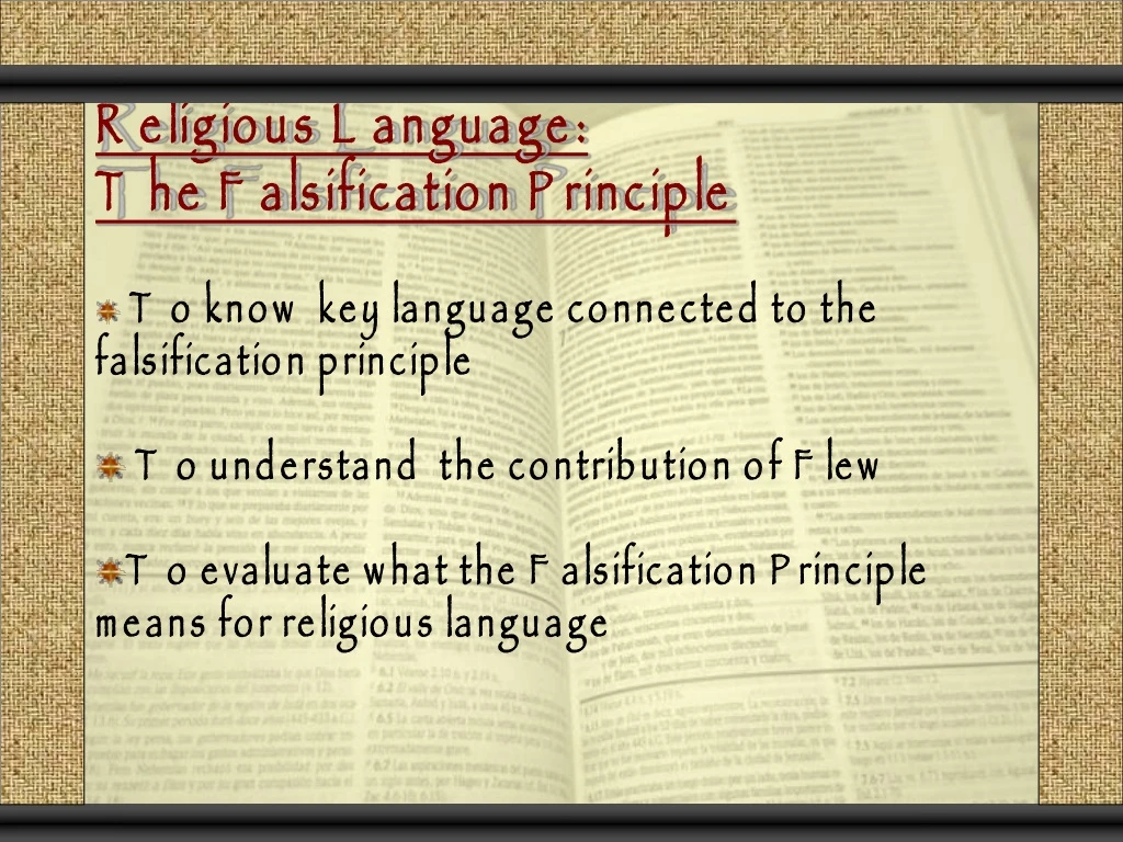 PPT - Religious Language: The Falsification Principle PowerPoint ...