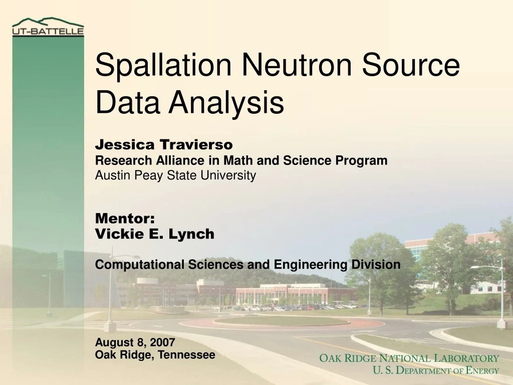 PPT - Spallation Neutron Source Data Analysis PowerPoint Presentation ...