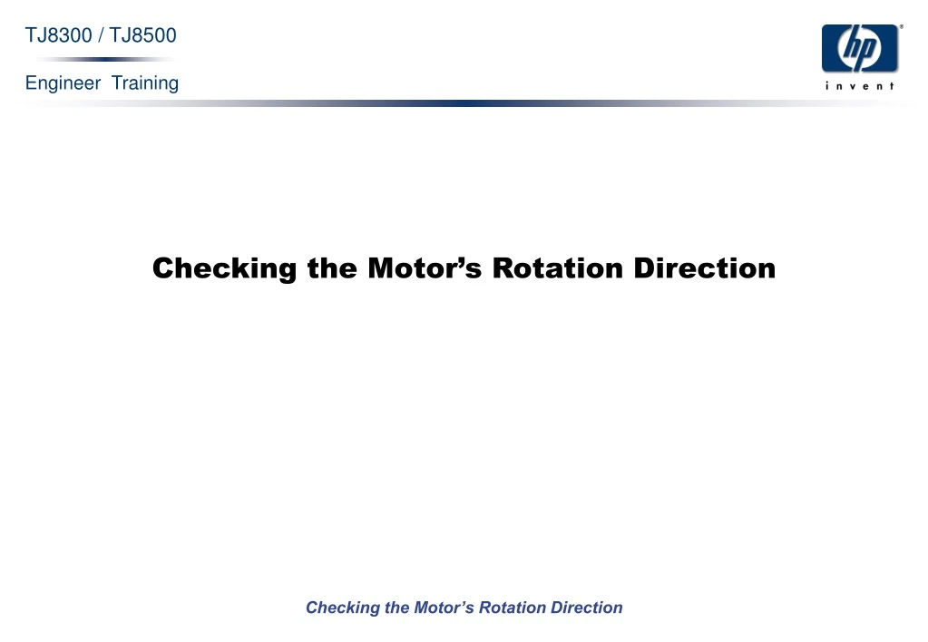 PPT - Checking the Motor’s Rotation Direction PowerPoint Presentation ...