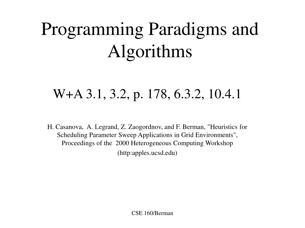 PPT - Programming Paradigms and Algorithms PowerPoint Presentation ...