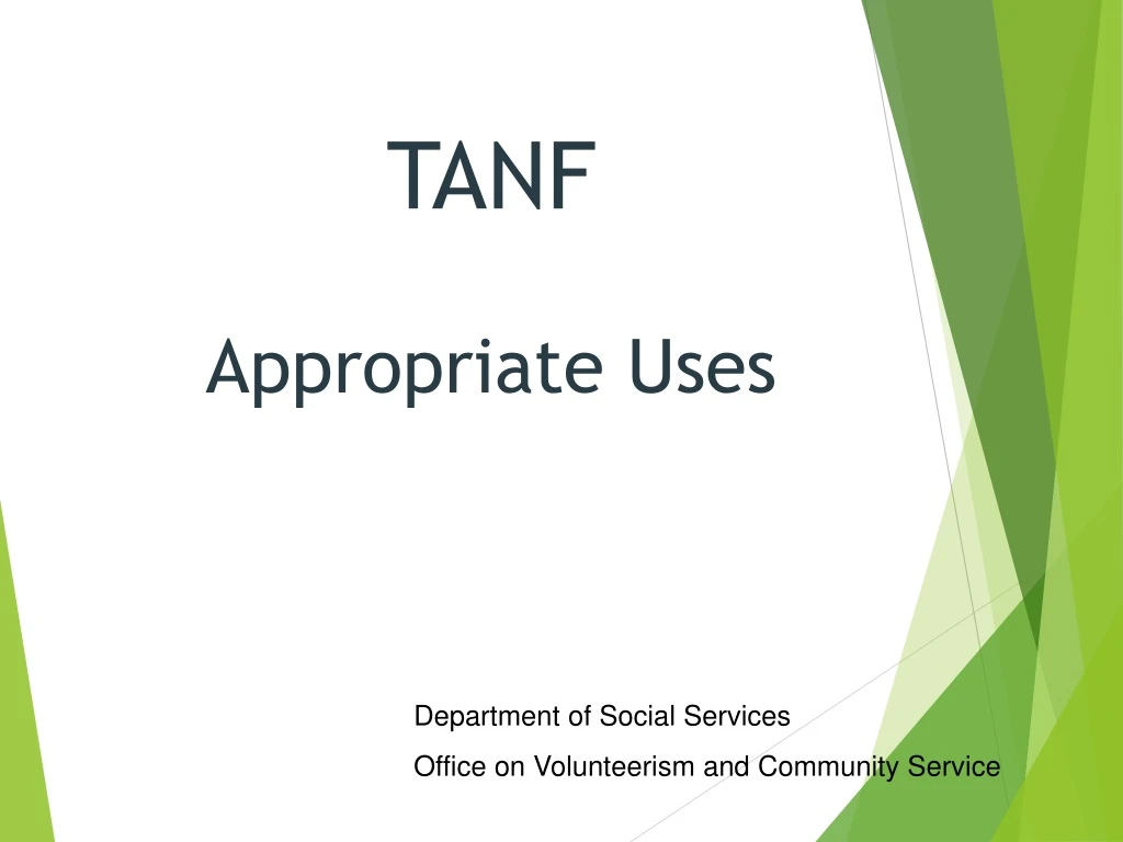 PPT - TANF Appropriate Uses PowerPoint Presentation, free download - ID ...