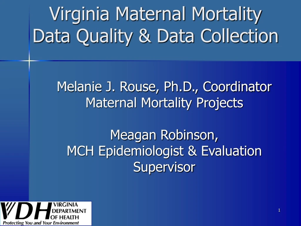 PPT - Virginia Maternal Mortality Data Quality & Data Collection ...