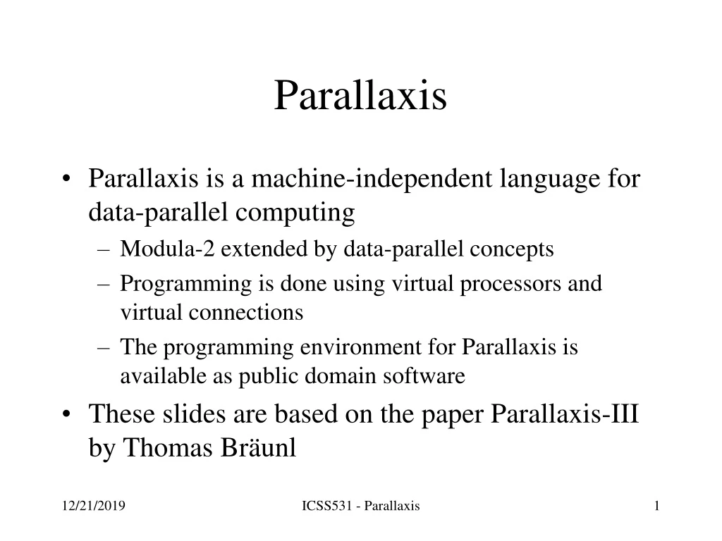 PPT - Parallaxis PowerPoint Presentation, free download - ID:9248845