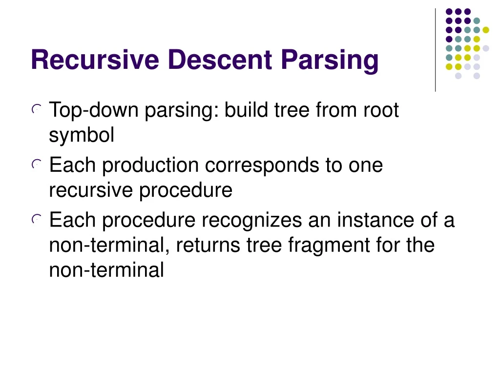 PPT - Recursive Descent Parsing PowerPoint Presentation, free download ... PPT - Recursive Descent Parsing PowerPoint Presentation, free download ...