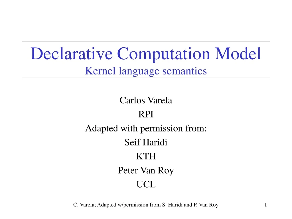 Ppt Declarative Computation Model Kernel Language Semantics 6250