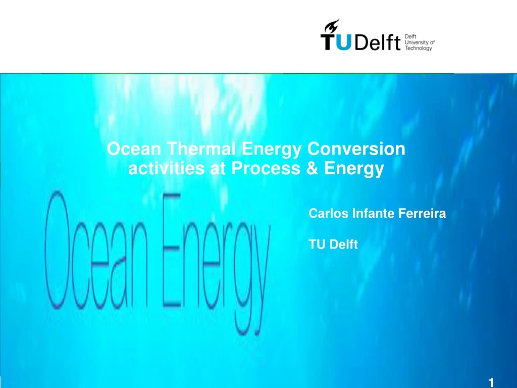 Ppt Ocean Thermal Energy Conversion Activities At Process Energy