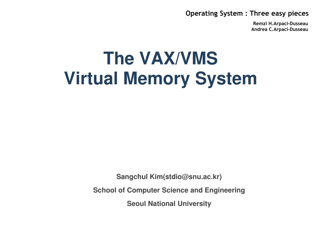 PPT - The VAX/VMS Virtual Memory System PowerPoint Presentation, free ...