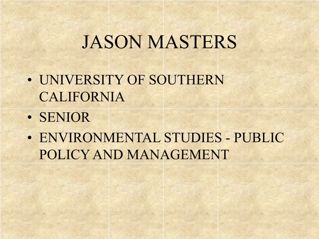 PPT - JASON MASTERS PowerPoint Presentation, free download - ID:9249945