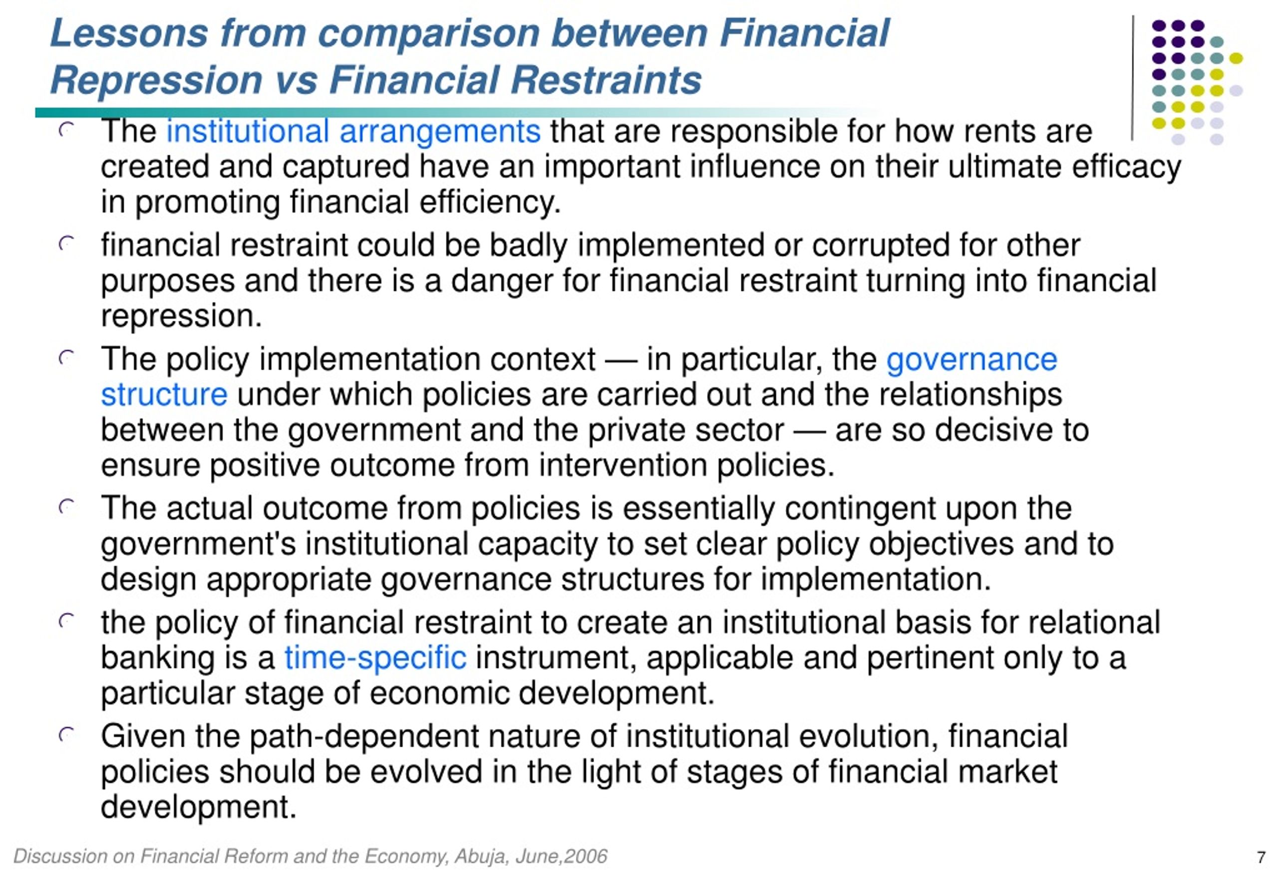 PPT - Linkages Between Financial Sector Reform and Economic Development ...