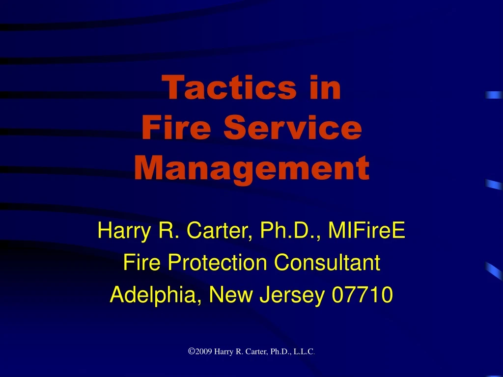 PPT - Tactics in Fire Service Management PowerPoint Presentation, free ...