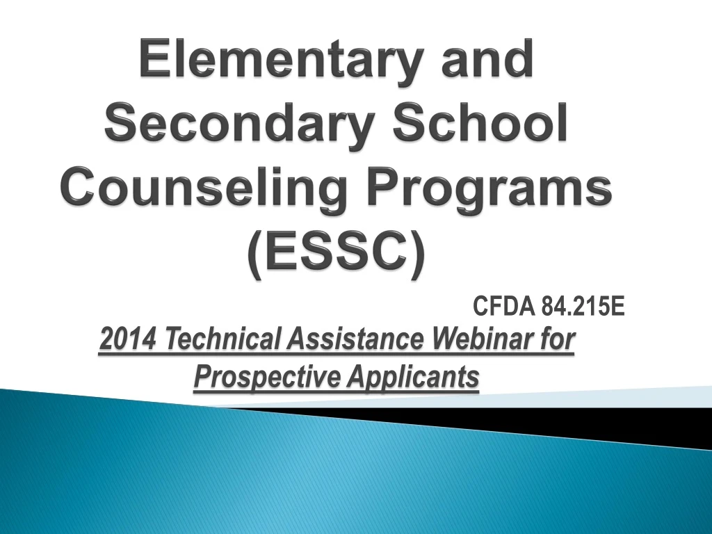 PPT - Elementary and Secondary School Counseling Programs (ESSC ...