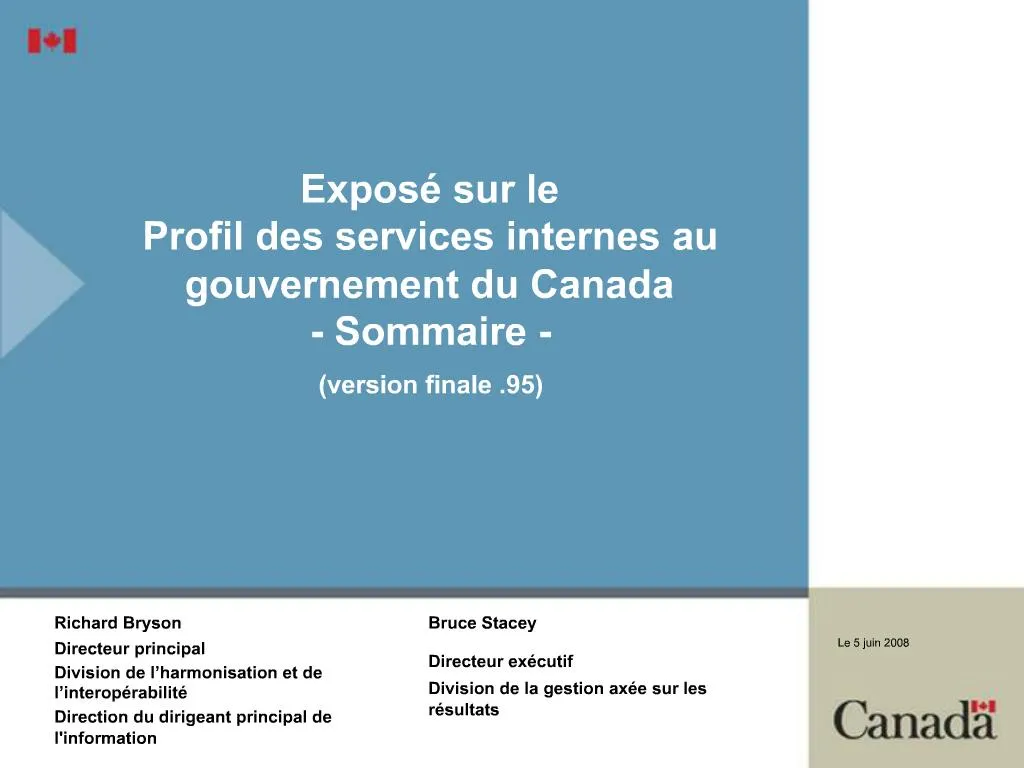 PPT - Expos sur le Profil des services internes au gouvernement du ...