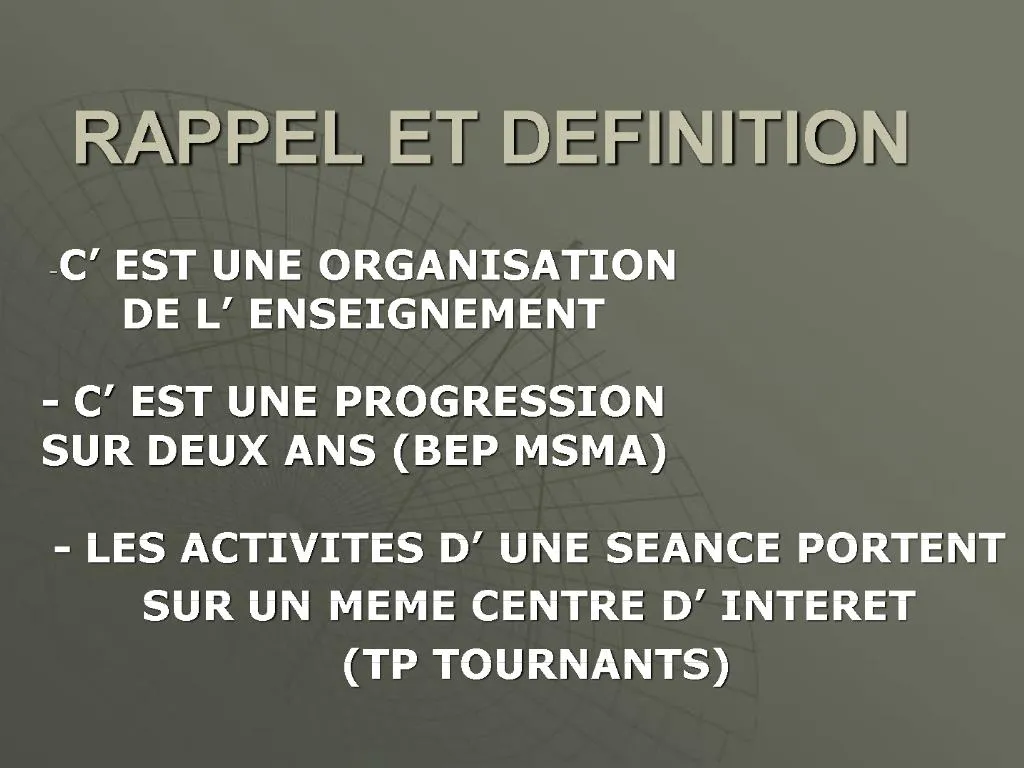 PPT - RAPPEL ET DEFINITION PowerPoint Presentation, free download - ID ...
