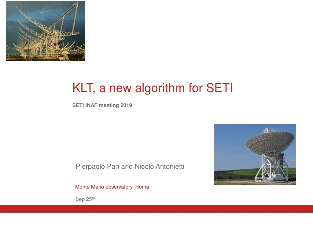 PPT - KLT, a new algorithm for SETI PowerPoint Presentation, free ...