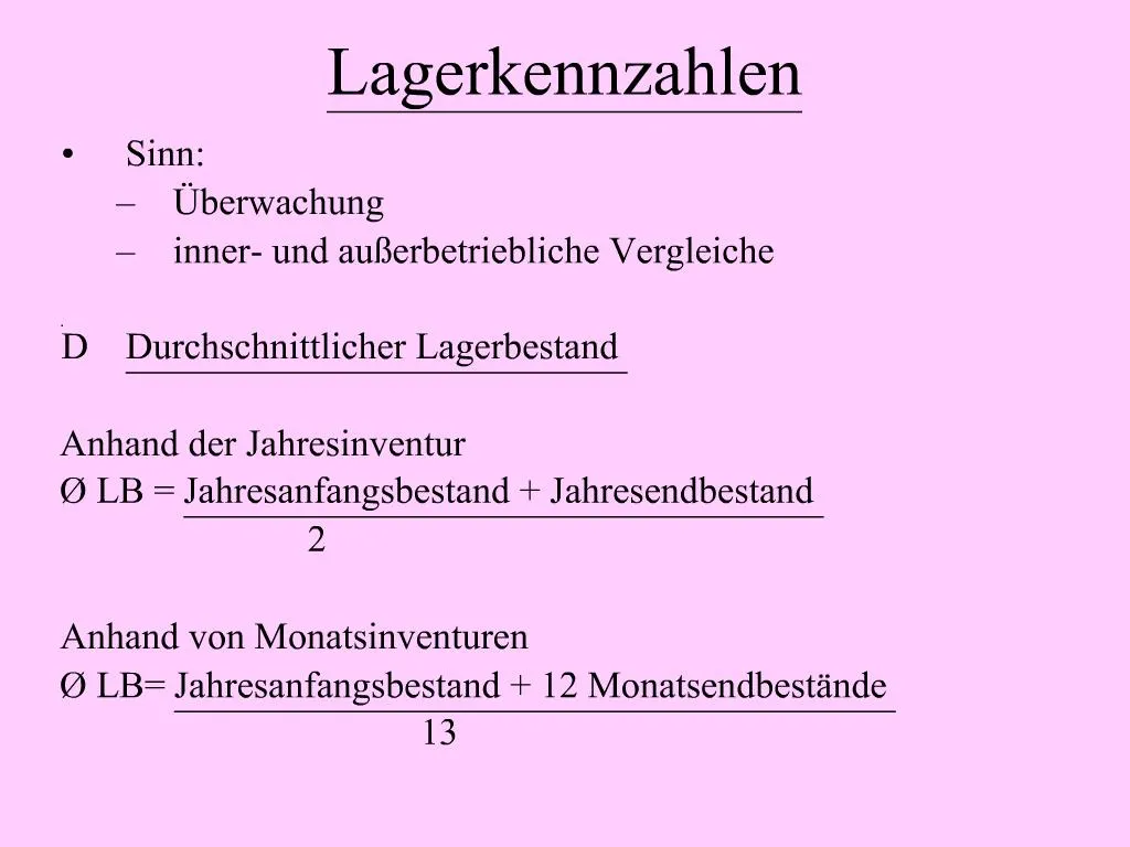PPT - Lagerkennzahlen PowerPoint Presentation, free download - ID:946390