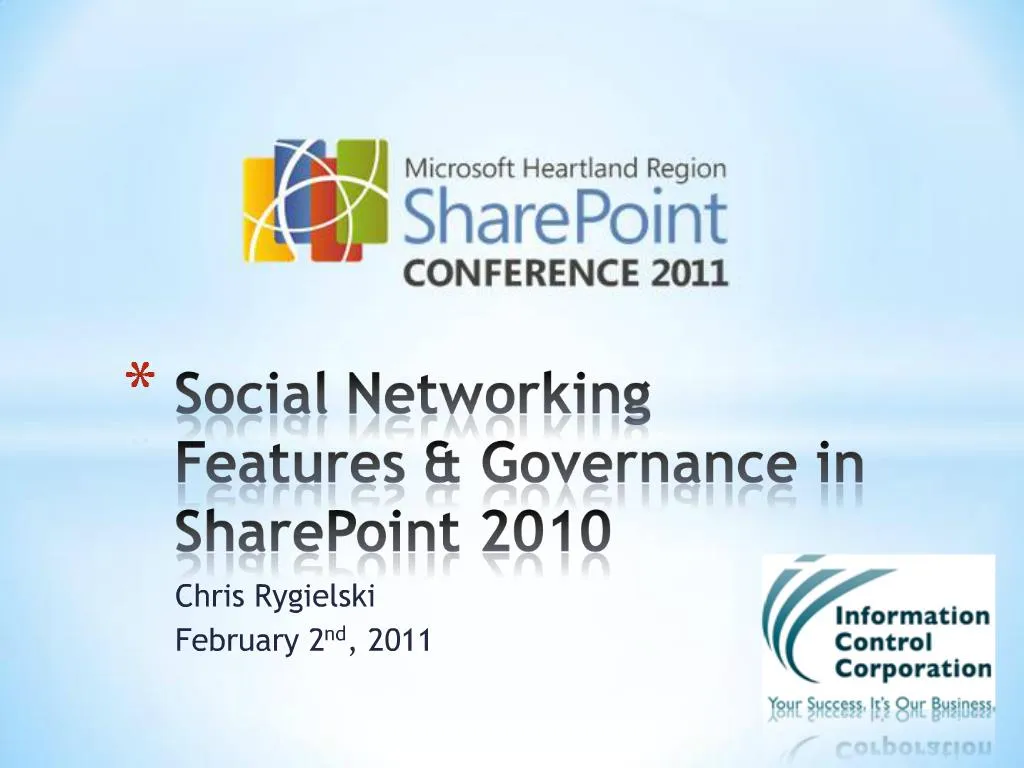 PPT - Social Networking Features Governance in SharePoint 2010 ...
