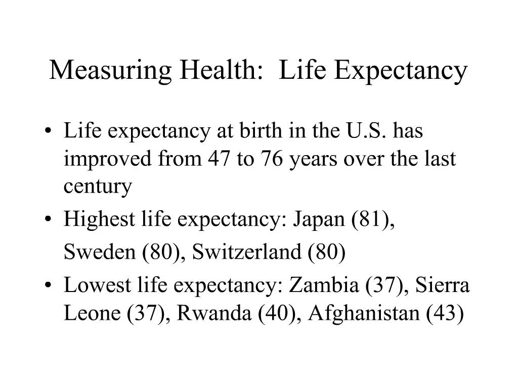 PPT - Measuring Health: Life Expectancy PowerPoint Presentation, free ...