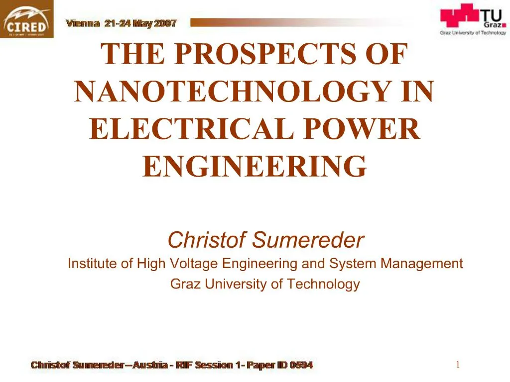 PPT - THE PROSPECTS OF NANOTECHNOLOGY IN ELECTRICAL POWER ENGINEERING ...