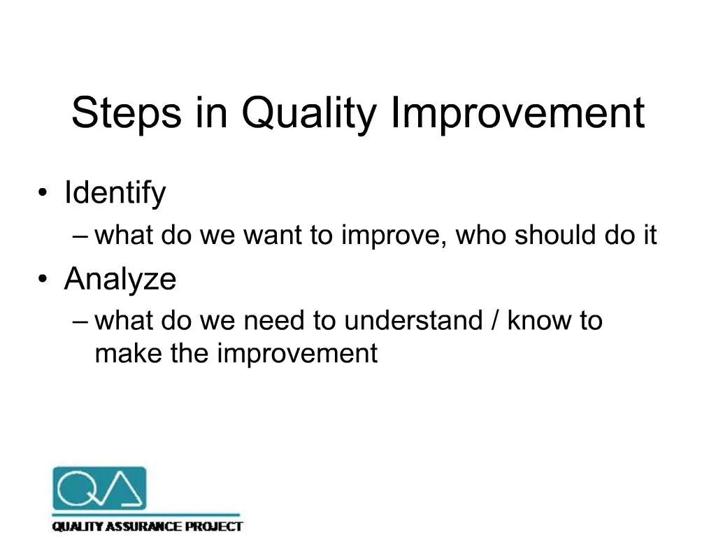 PPT - Steps in Quality Improvement PowerPoint Presentation, free ...