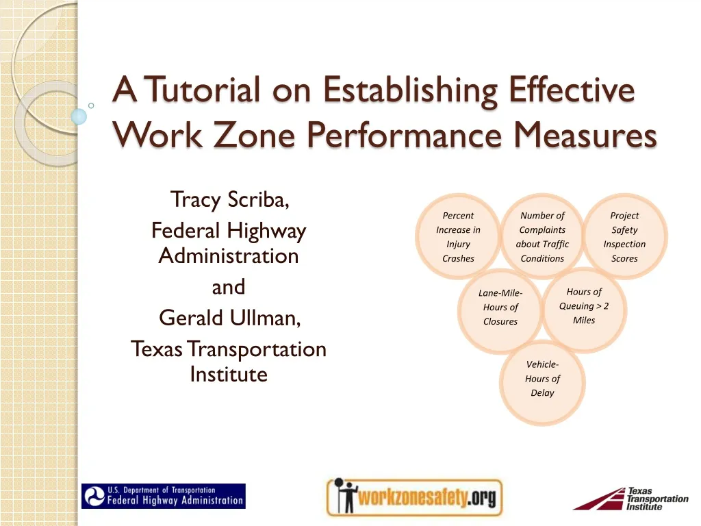 PPT - A Tutorial on Establishing Effective Work Zone Performance ...