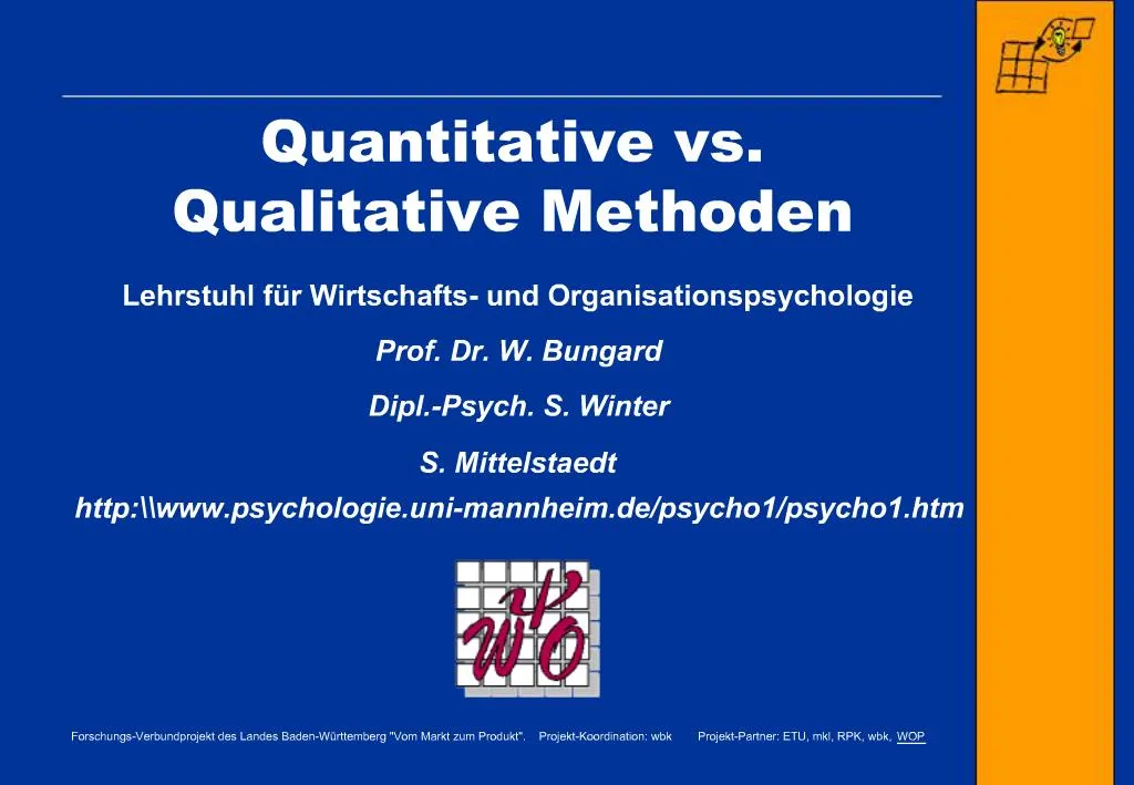PPT - Quantitative vs. Qualitative Methoden PowerPoint Presentation ...