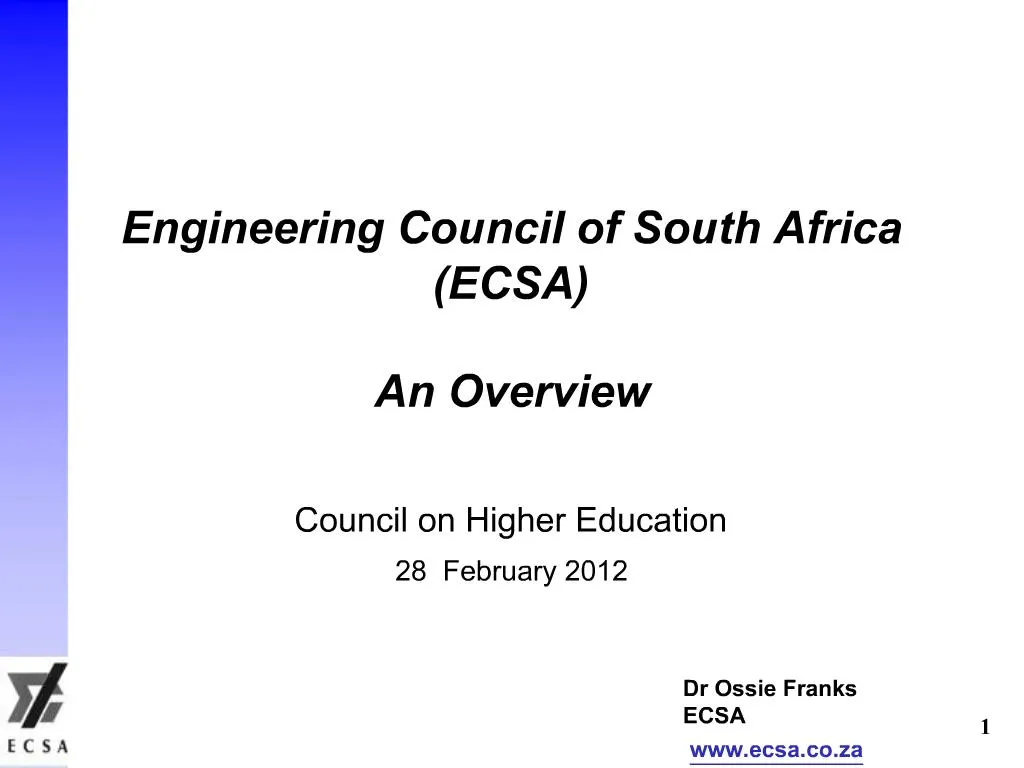 Ppt Engineering Council Of South Africa Ecsa An Overview Powerpoint