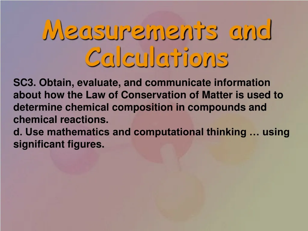 PPT - Measurements and Calculations PowerPoint Presentation, free ...