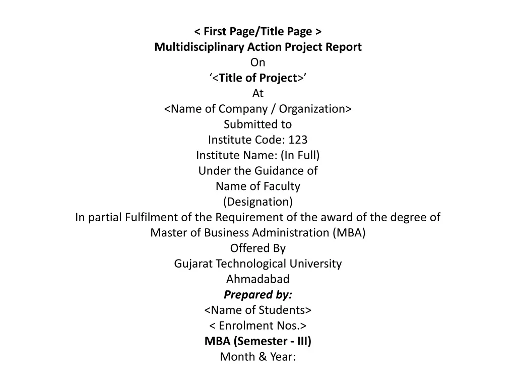 PPT - Multidisciplinary Action Project Report On ‘ ’ PowerPoint ...