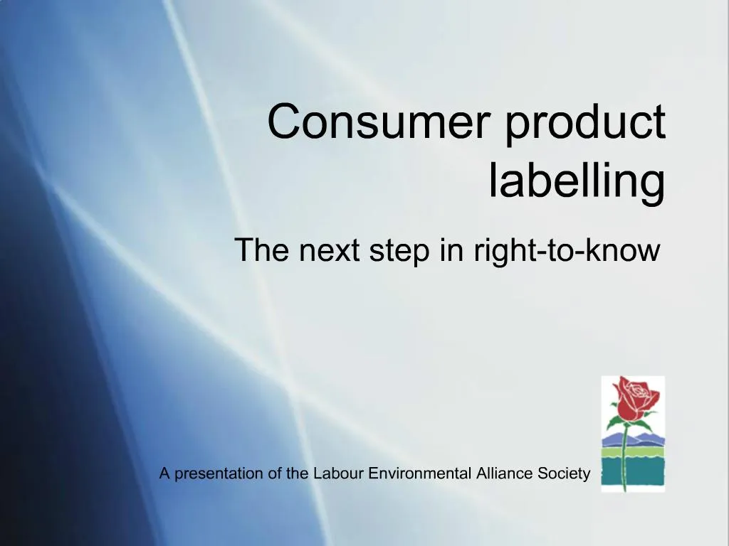 PPT - Consumer product labelling PowerPoint Presentation, free download ...