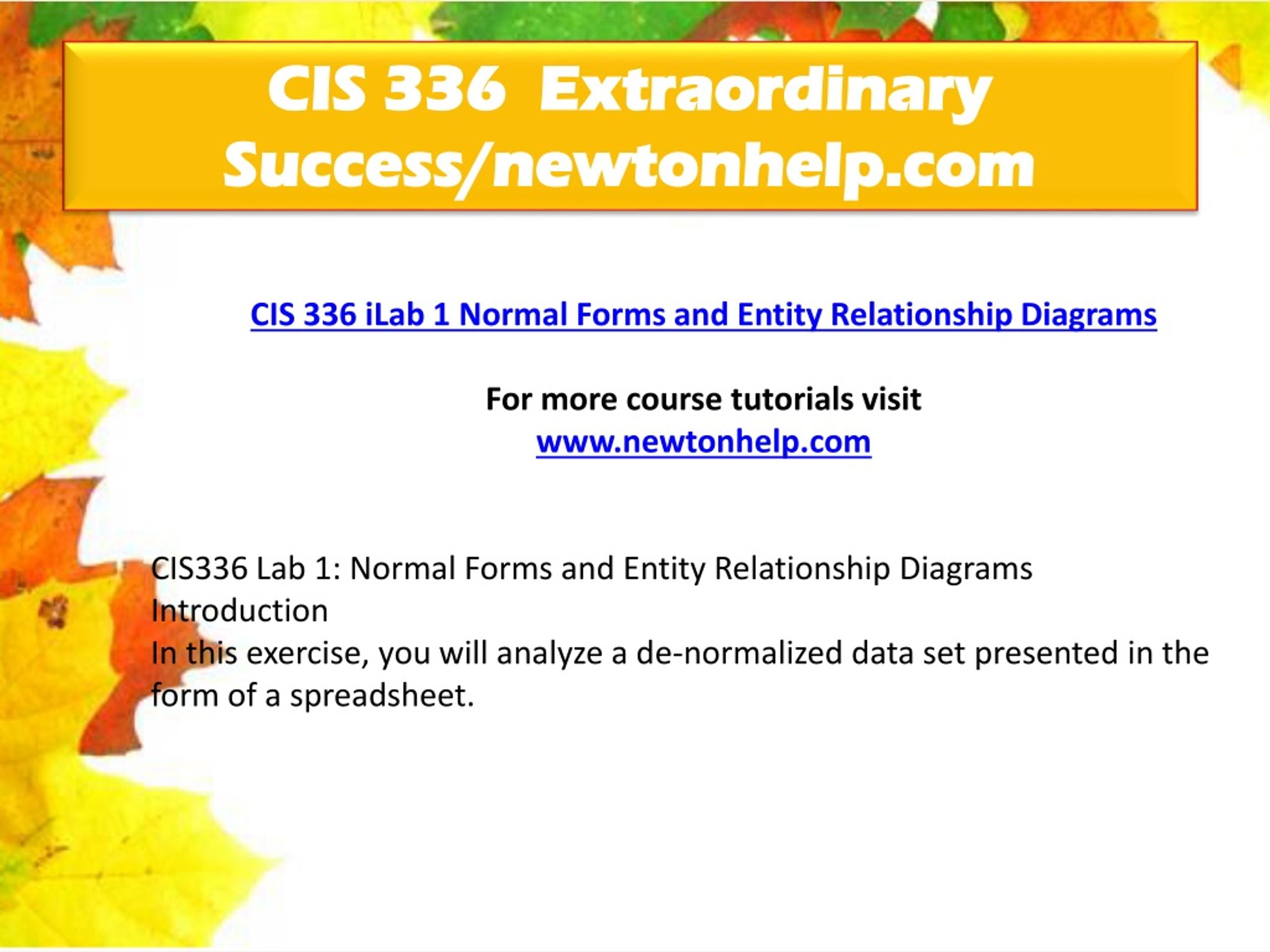 PPT - CIS 336 Extraordinary Success/newtonhelp.com PowerPoint ...