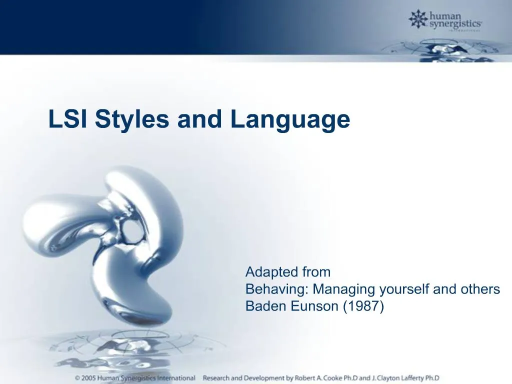 PPT - LSI Styles and Language PowerPoint Presentation, free download ...