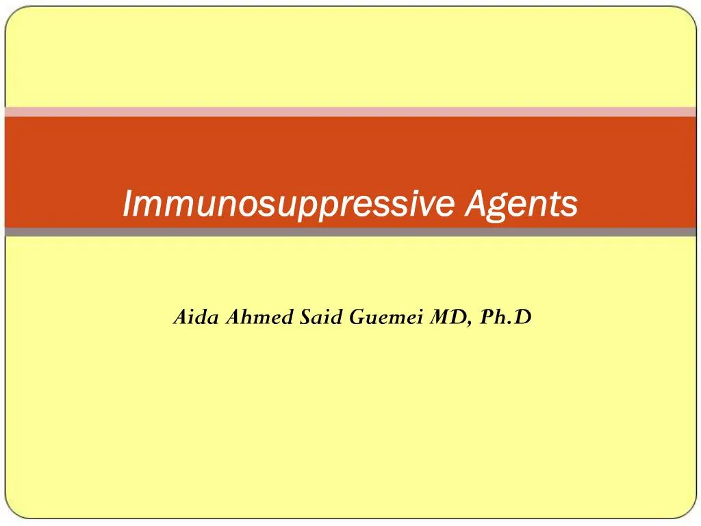 PPT - Immunosuppressive Agents PowerPoint Presentation, free download ...