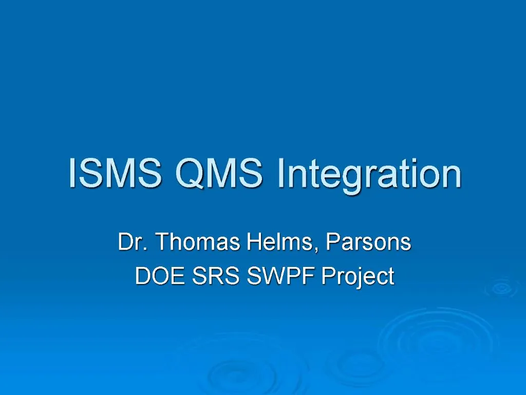 PPT - ISMS QMS Integration PowerPoint Presentation, free download - ID ...