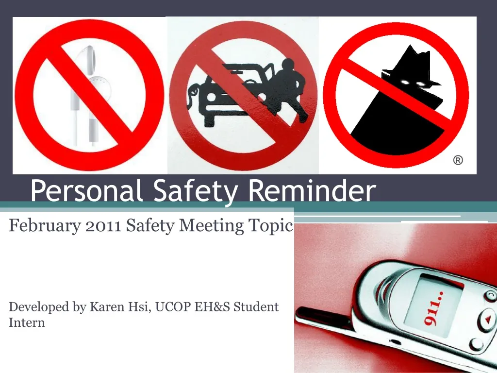 PPT - Personal Safety Reminder PowerPoint Presentation, free download ...
