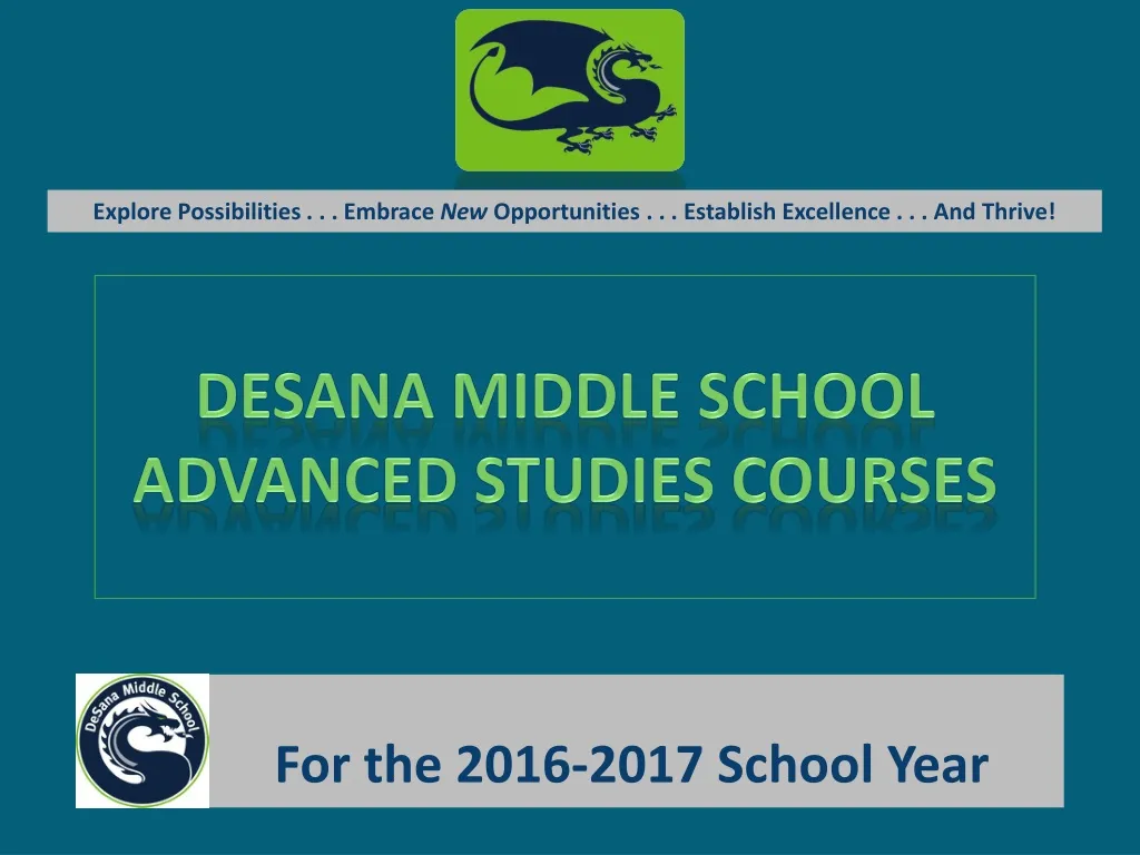 PPT - DeSana Middle School advanced studies courses PowerPoint ...