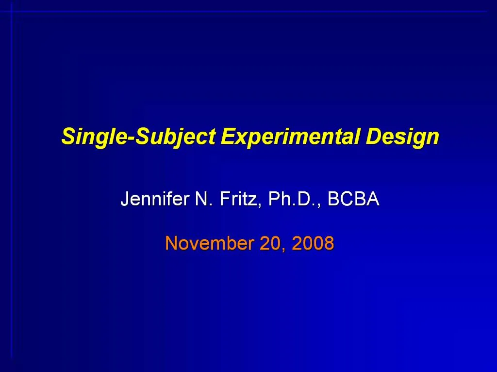 PPT - Single-Subject Experimental Design PowerPoint Presentation, free ...