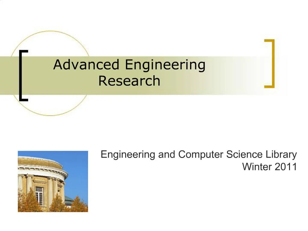 PPT - Advanced Engineering Research PowerPoint Presentation, free ...