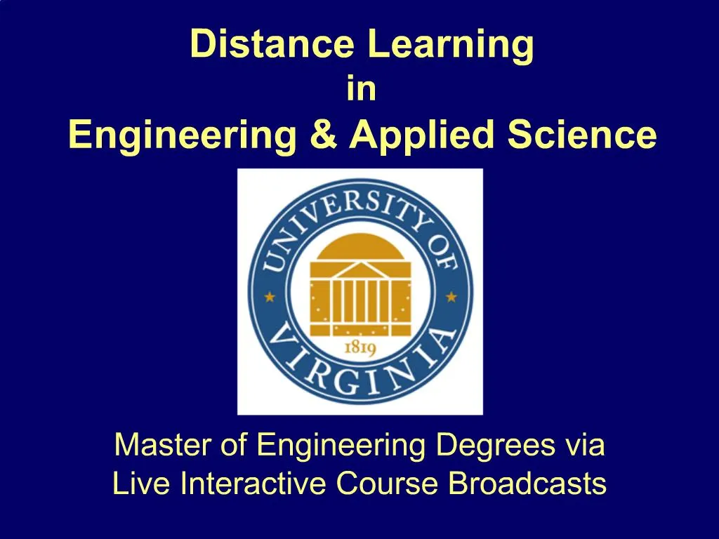 PPT - Distance Learning in Engineering Applied Science PowerPoint ...