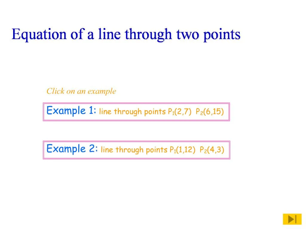 PPT - Equation of a line through two points PowerPoint Presentation ...