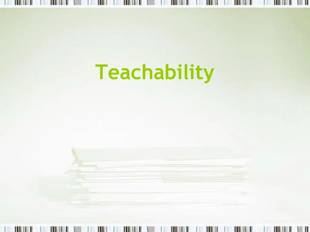 PPT - Teachability PowerPoint Presentation, free download - ID:995476