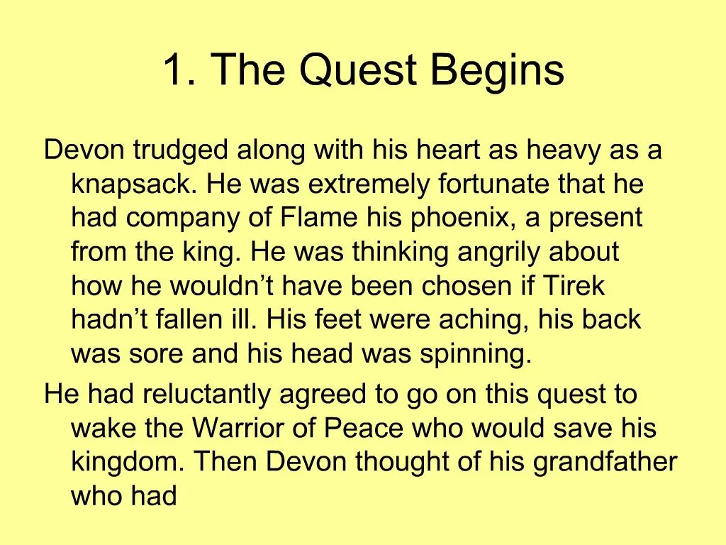 PPT - 1. The Quest Begins PowerPoint Presentation, free download - ID ...