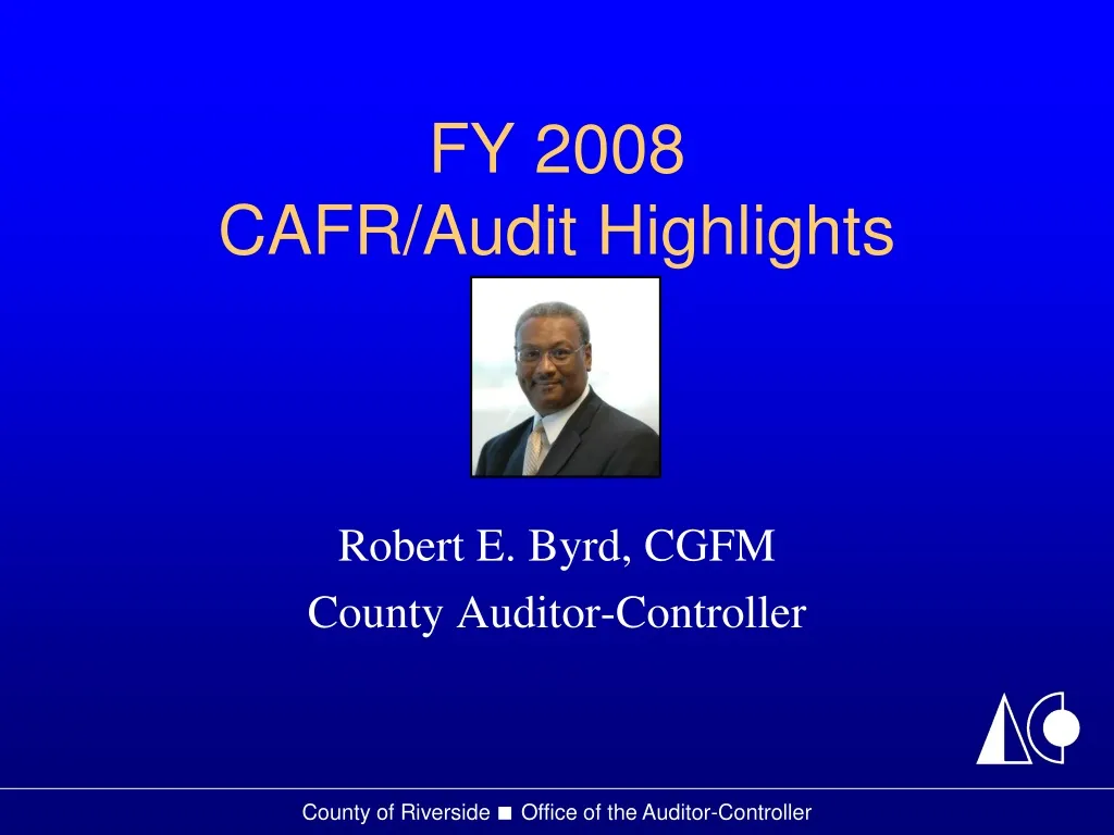 PPT - FY 2008 CAFR/Audit Highlights PowerPoint Presentation, free ...